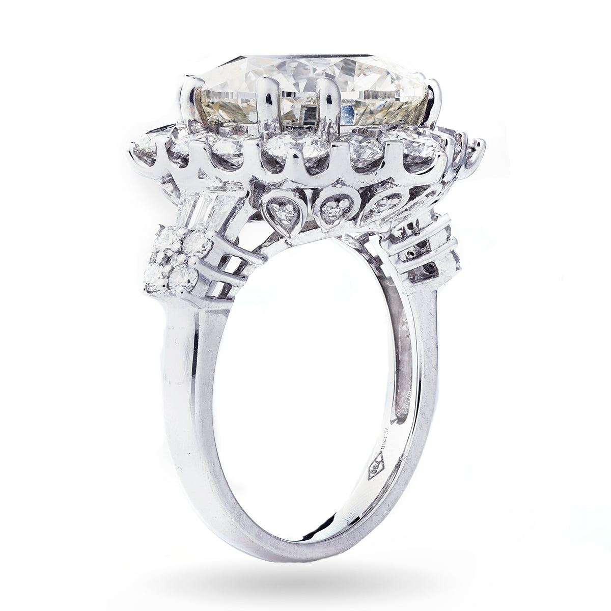 Custom-Made 8 carat Diamond Ring in 18k White Gold – Menashe and Sons ...