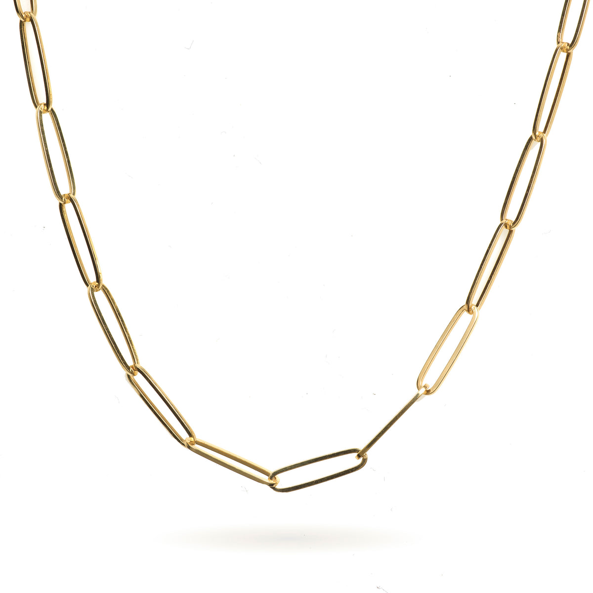 Paperclip Necklace in 14k Yellow Gold 18" – Menashe and Sons Jewelers
